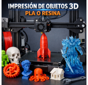 IMPRESION 3D EN PLA Y ABS O RESINA